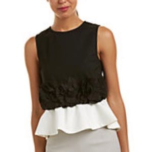Gracia | Tops | Gracia Black Sleeveless Blouse With Rosette Peplum ...